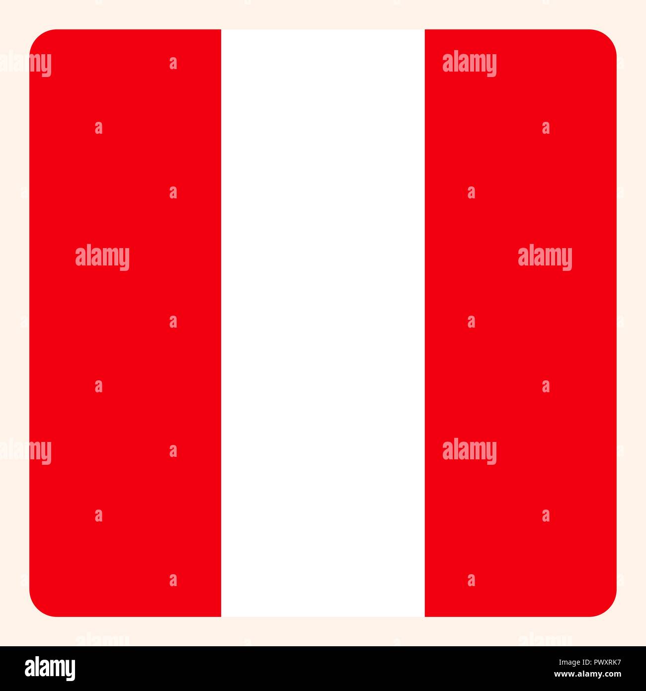 Peru square flag button, social media communication sign, business icon ...