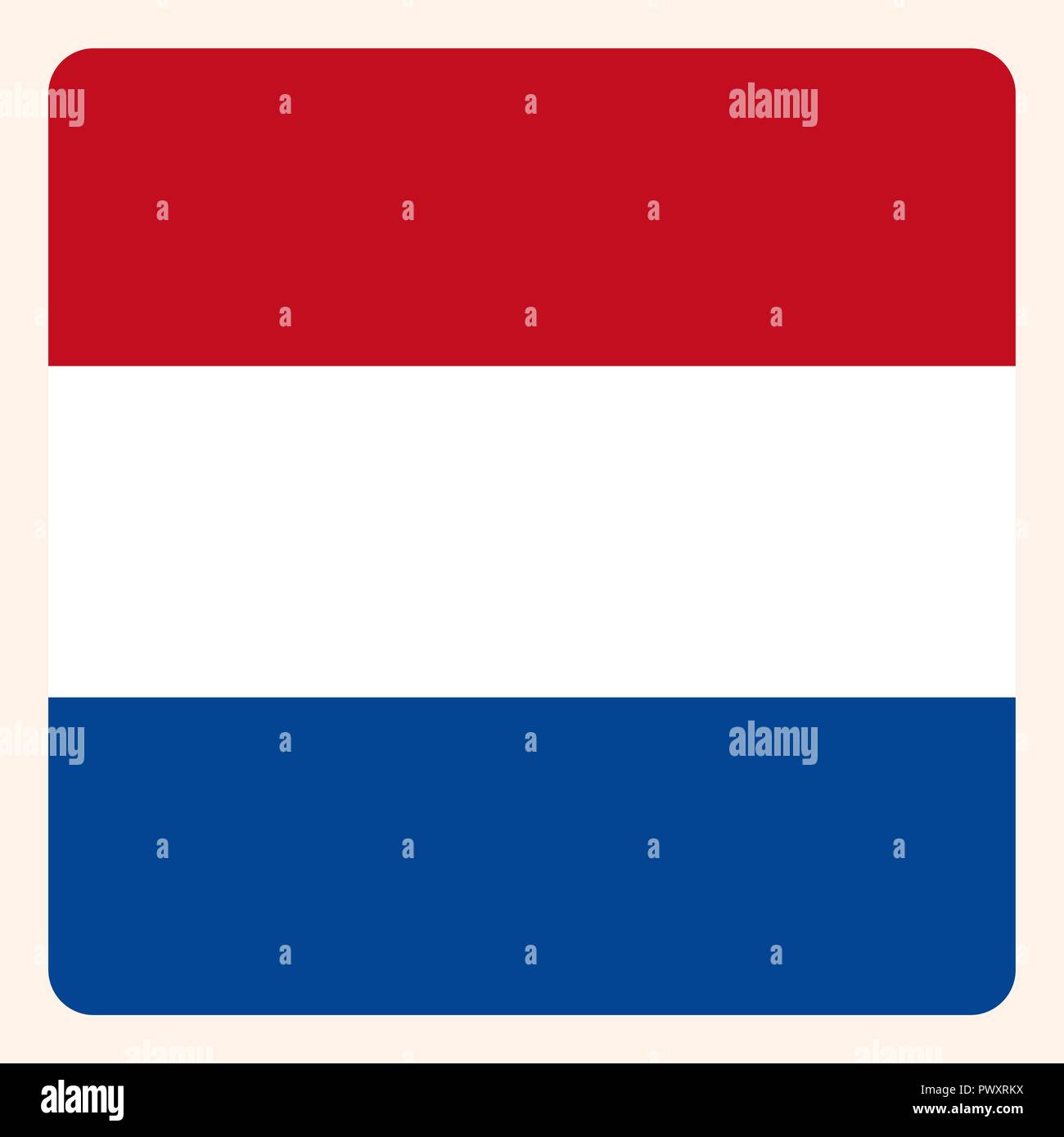 Netherlands square flag button, social media communication sign ...