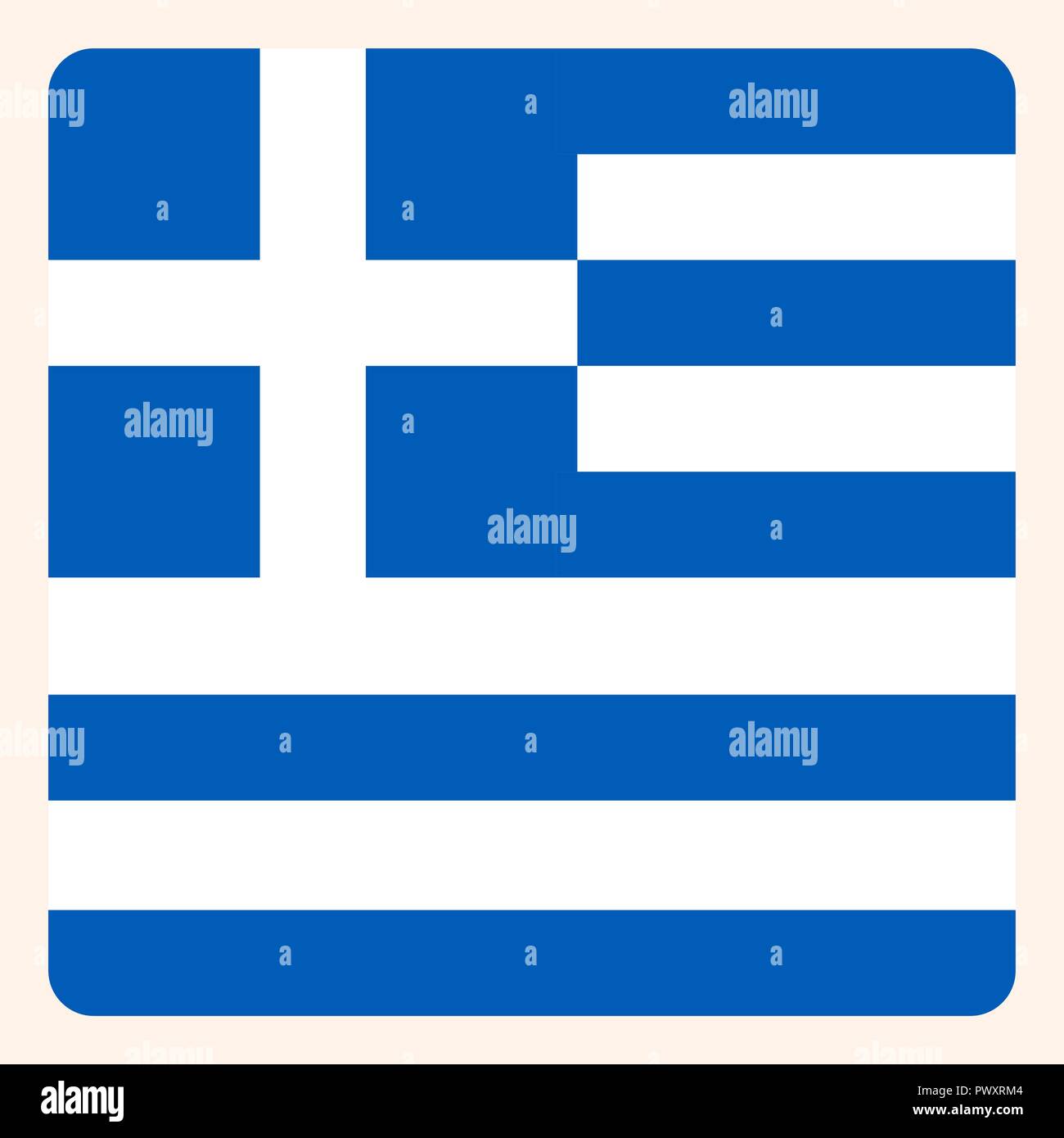 Greece square flag button, social media communication sign, business ...