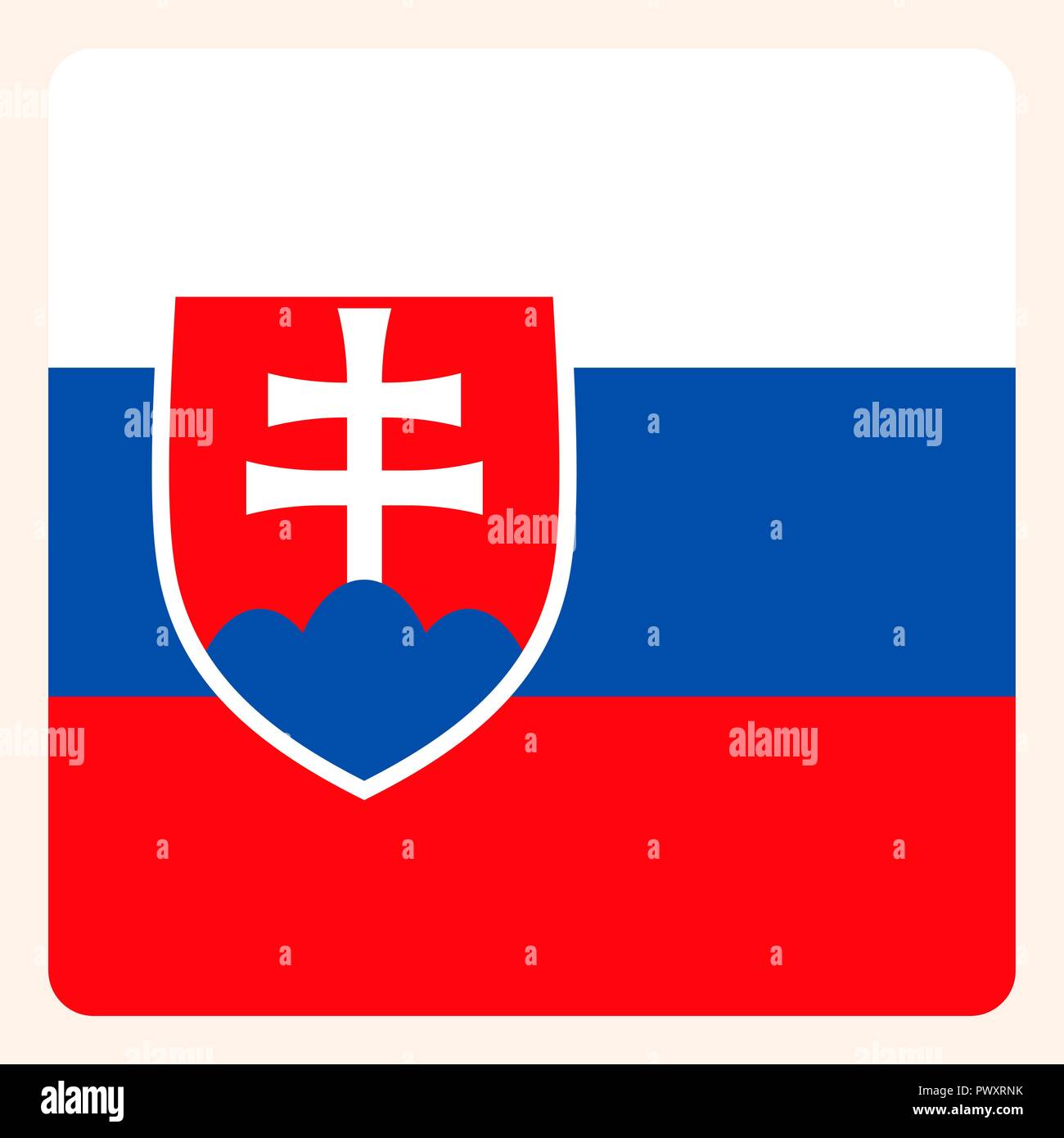 Slovakia square flag button, social media communication sign, business ...