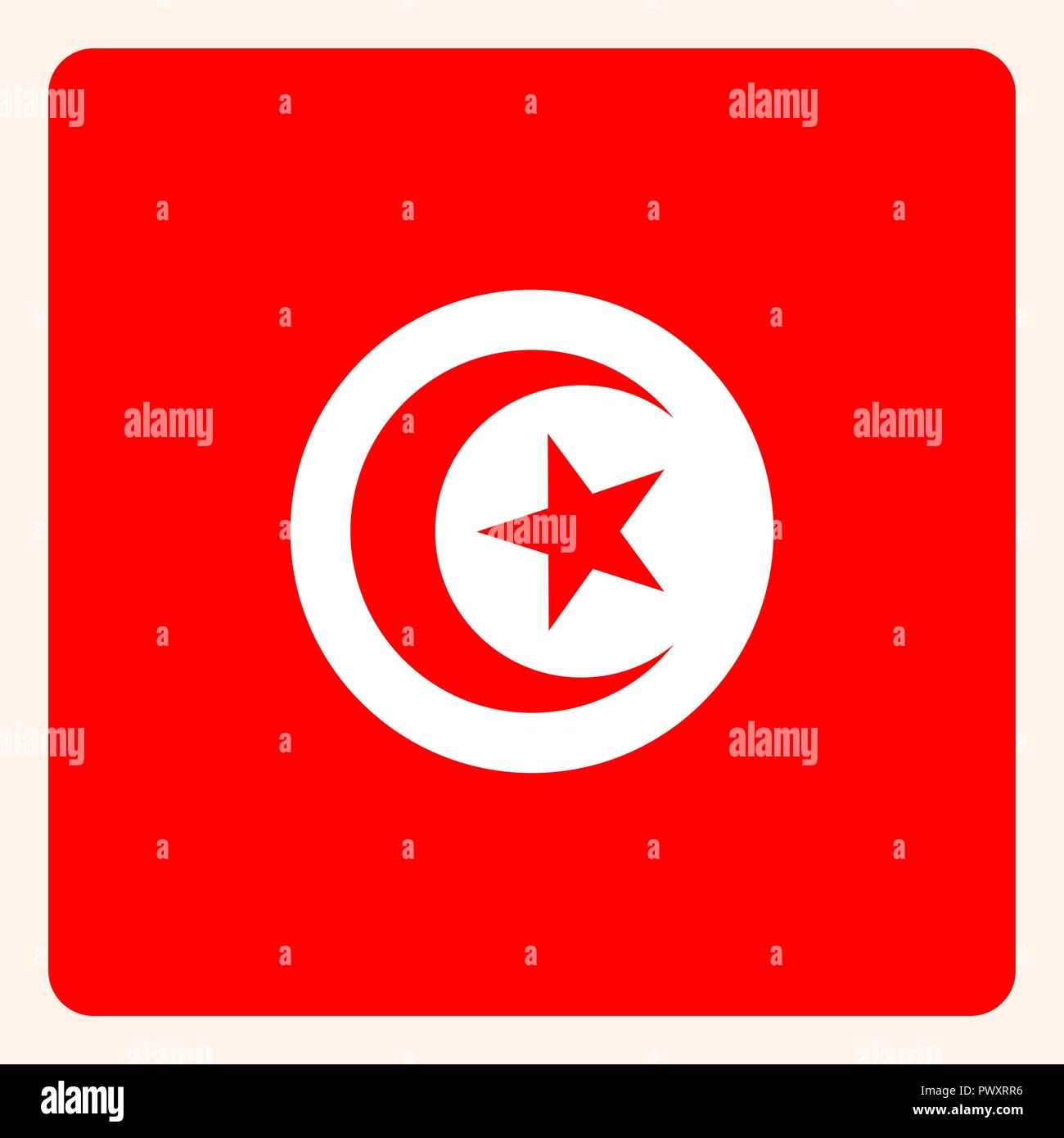 Tunisia square flag button, social media communication sign, business ...