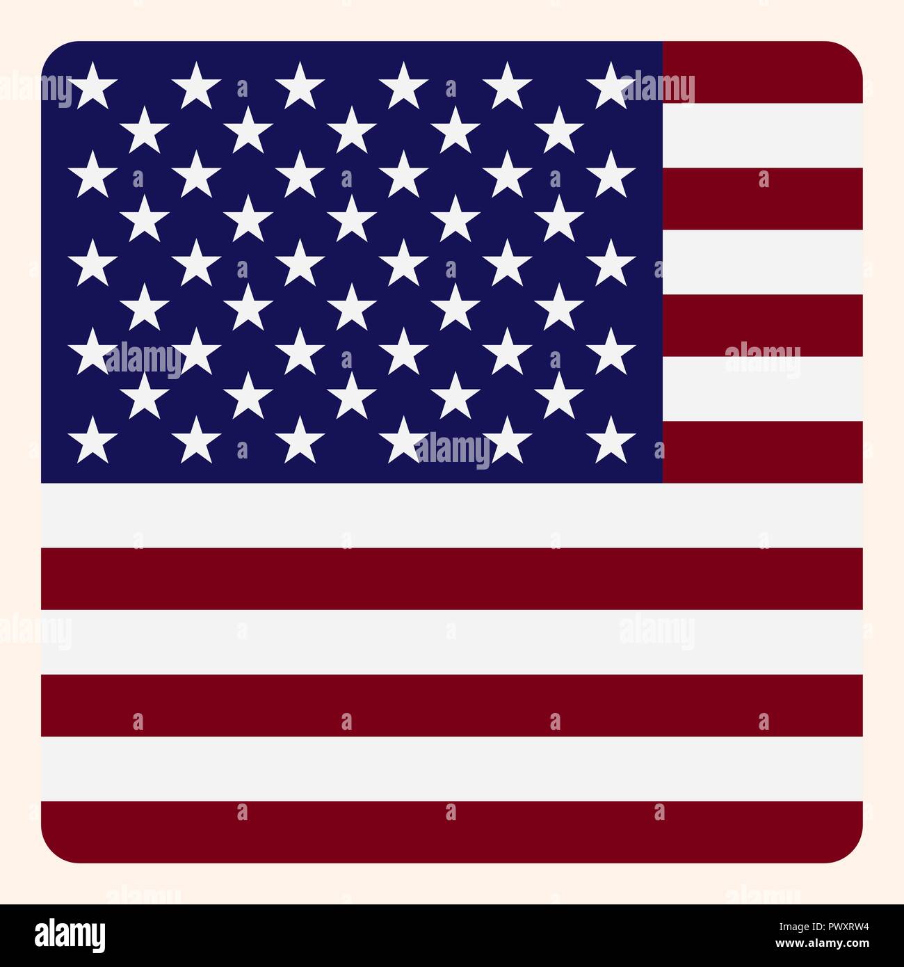 America square flag button, social media communication sign, business ...