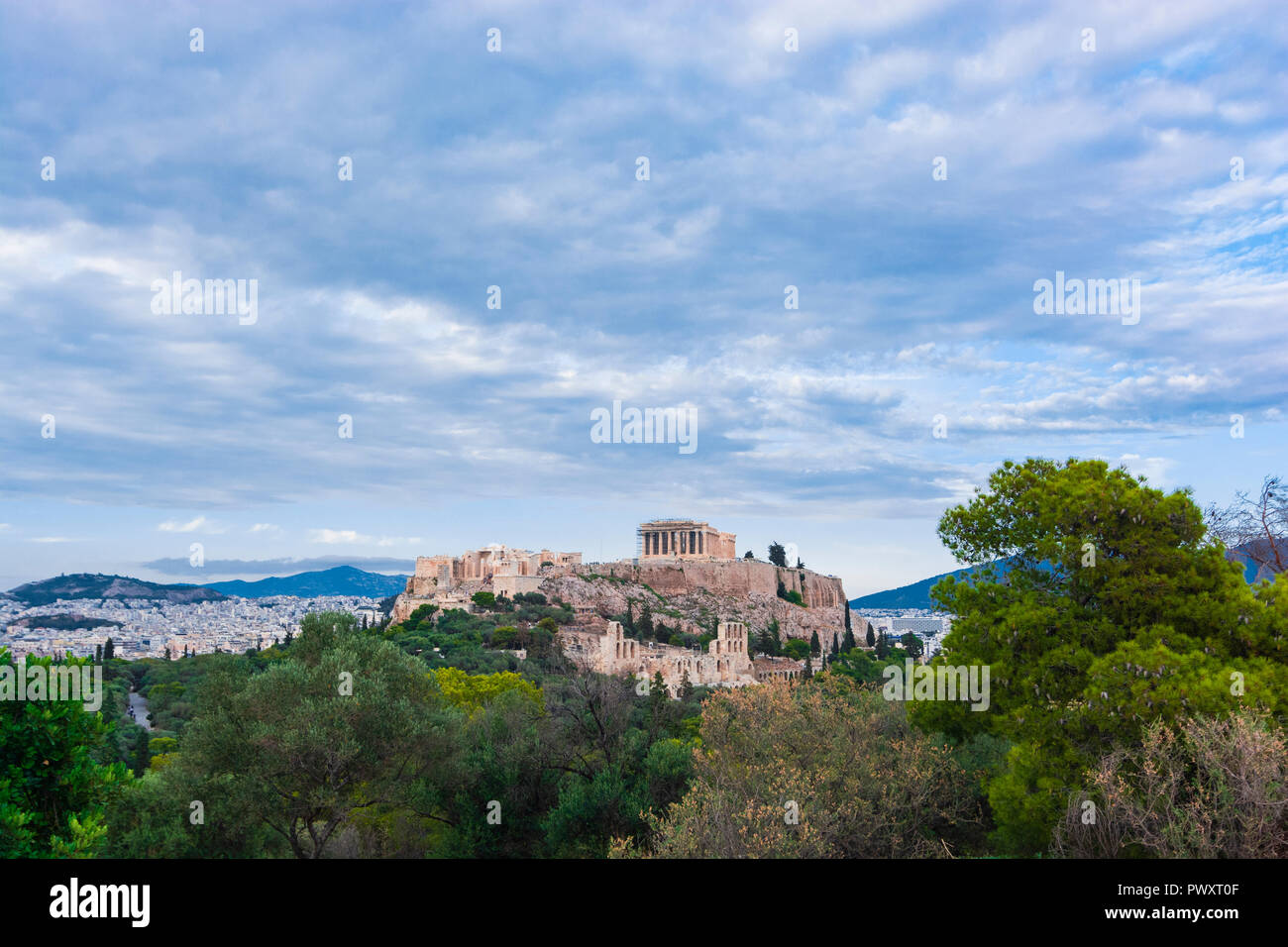 Dramatic Cloudscape over Athens with Vivid Colors, Traveling Clouds in ...