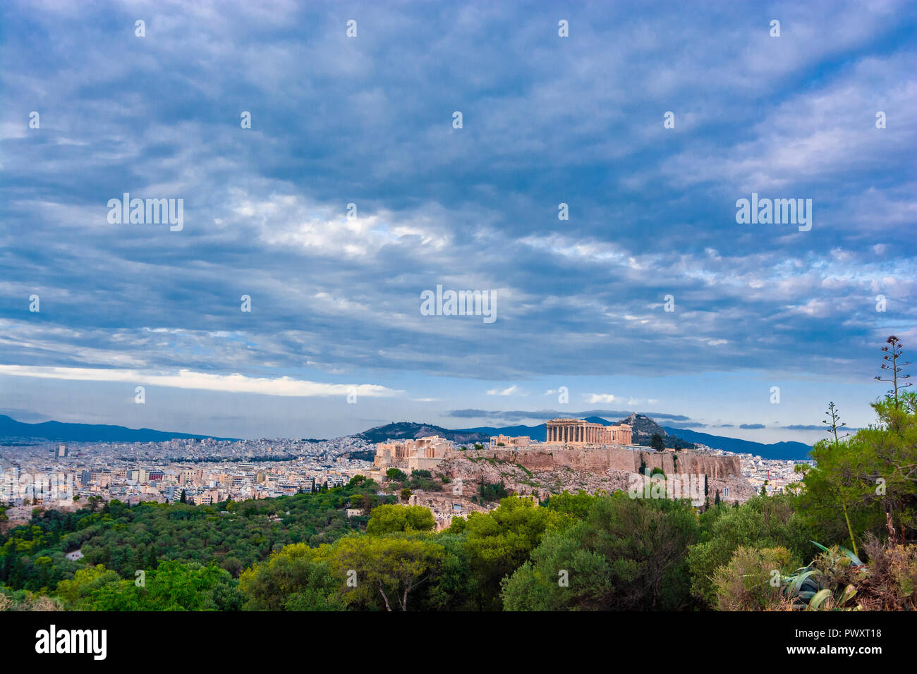 Dramatic Cloudscape over Athens with Vivid Colors, Traveling Clouds in ...