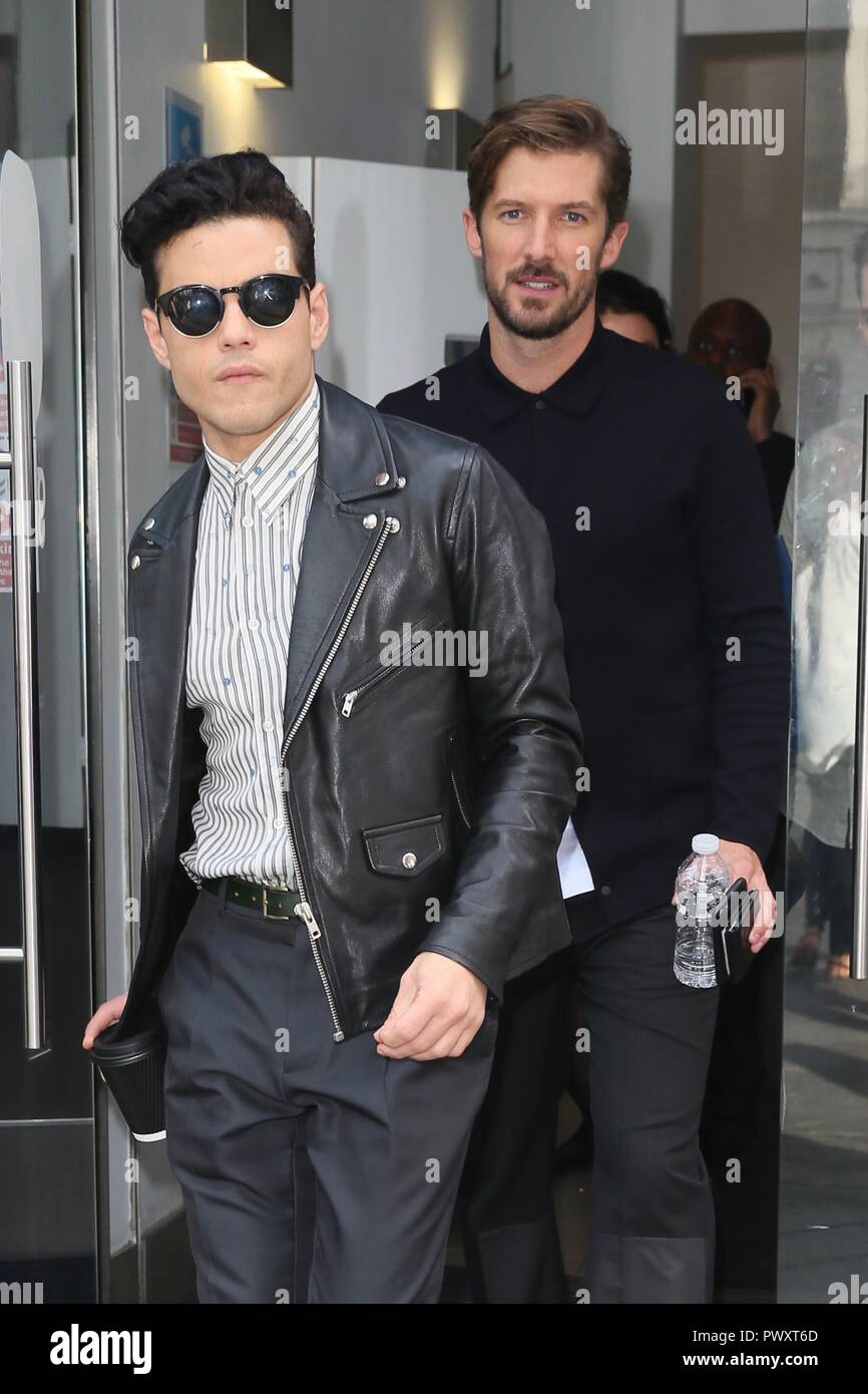 Rami Malek and Gwilym Lee seen leaving Global studios after doing radio ...