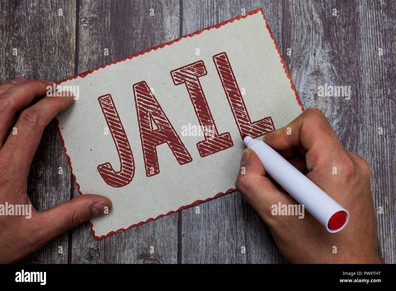 Word writing text Jail. Business concept for Place for the confinement ...