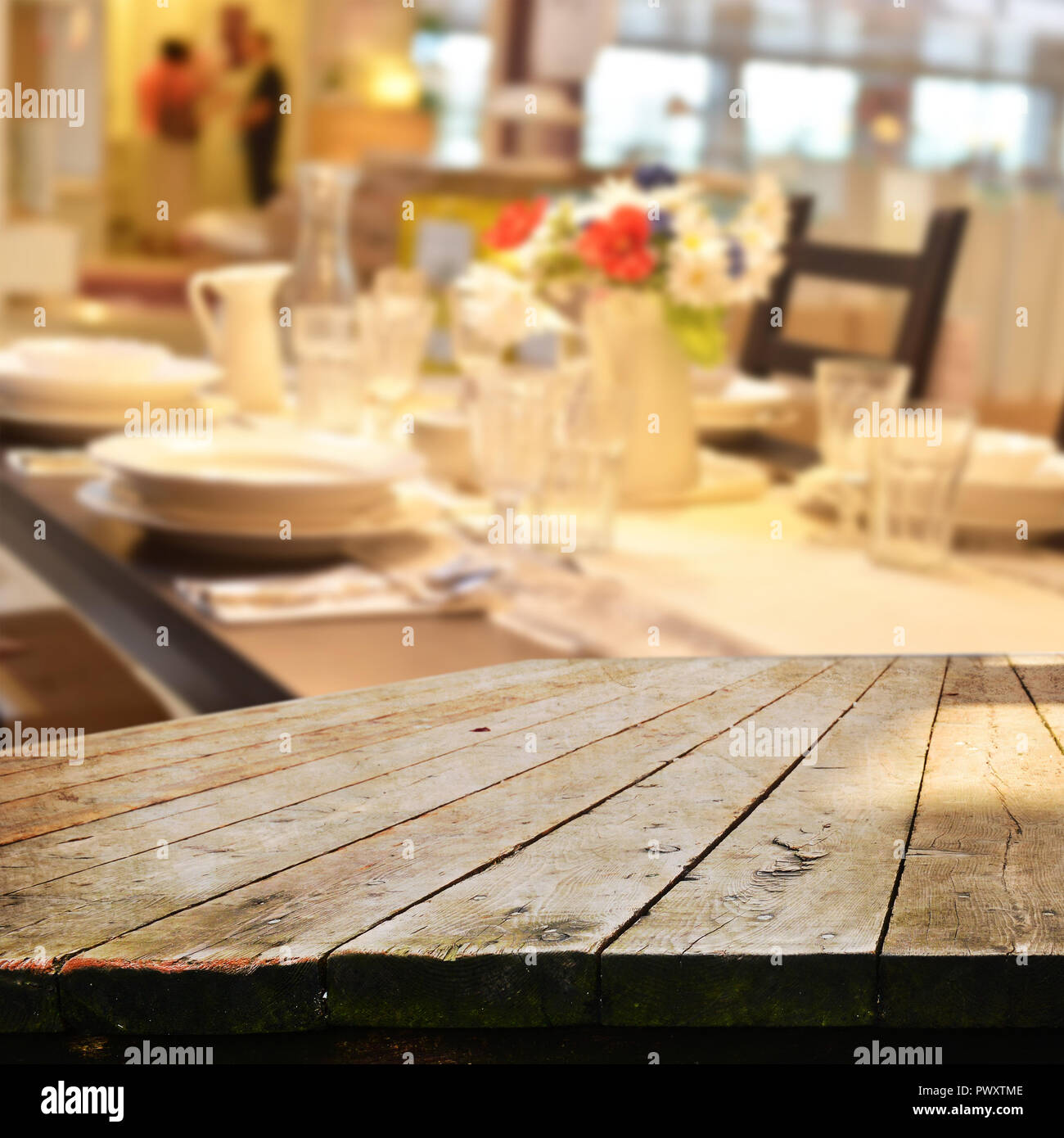 empty table for product display montages Stock Photo - Alamy