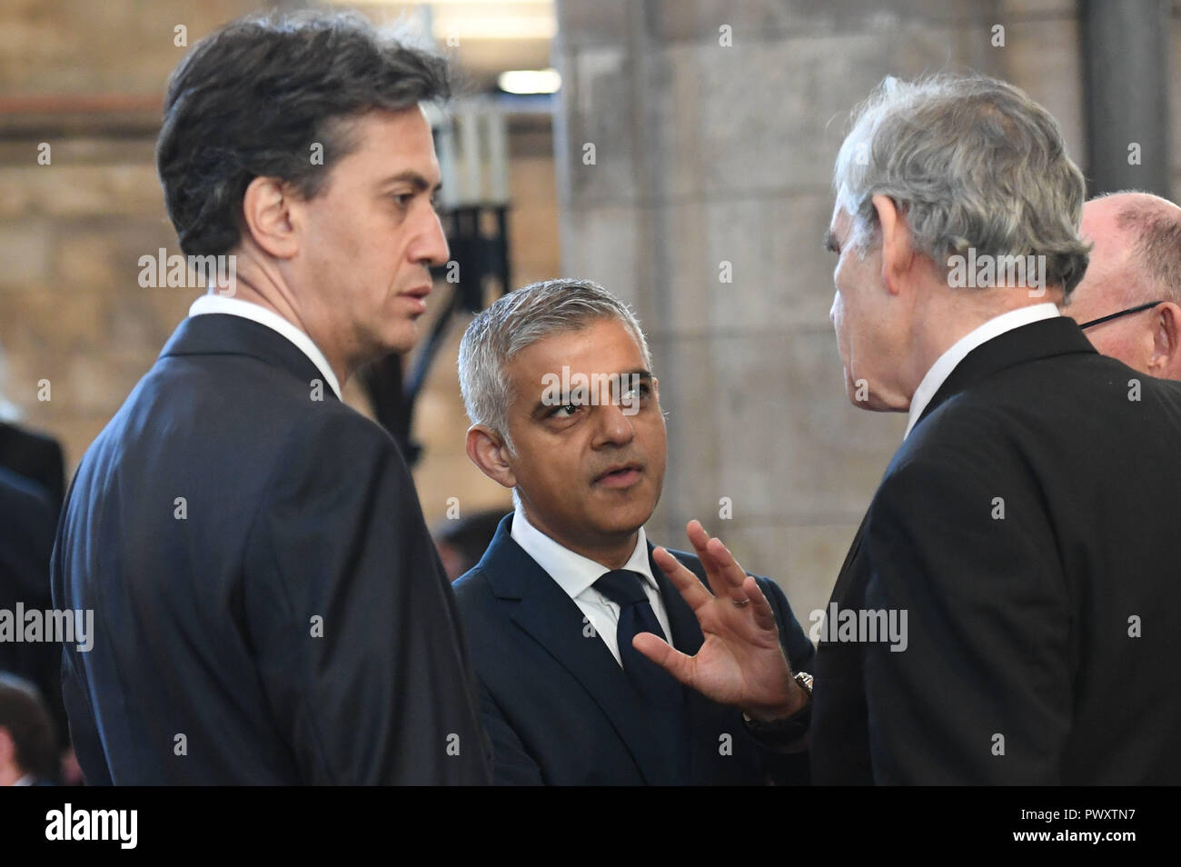 (left to right) Ed Miliband, Mayor of London Sadiq Khan and former ...
