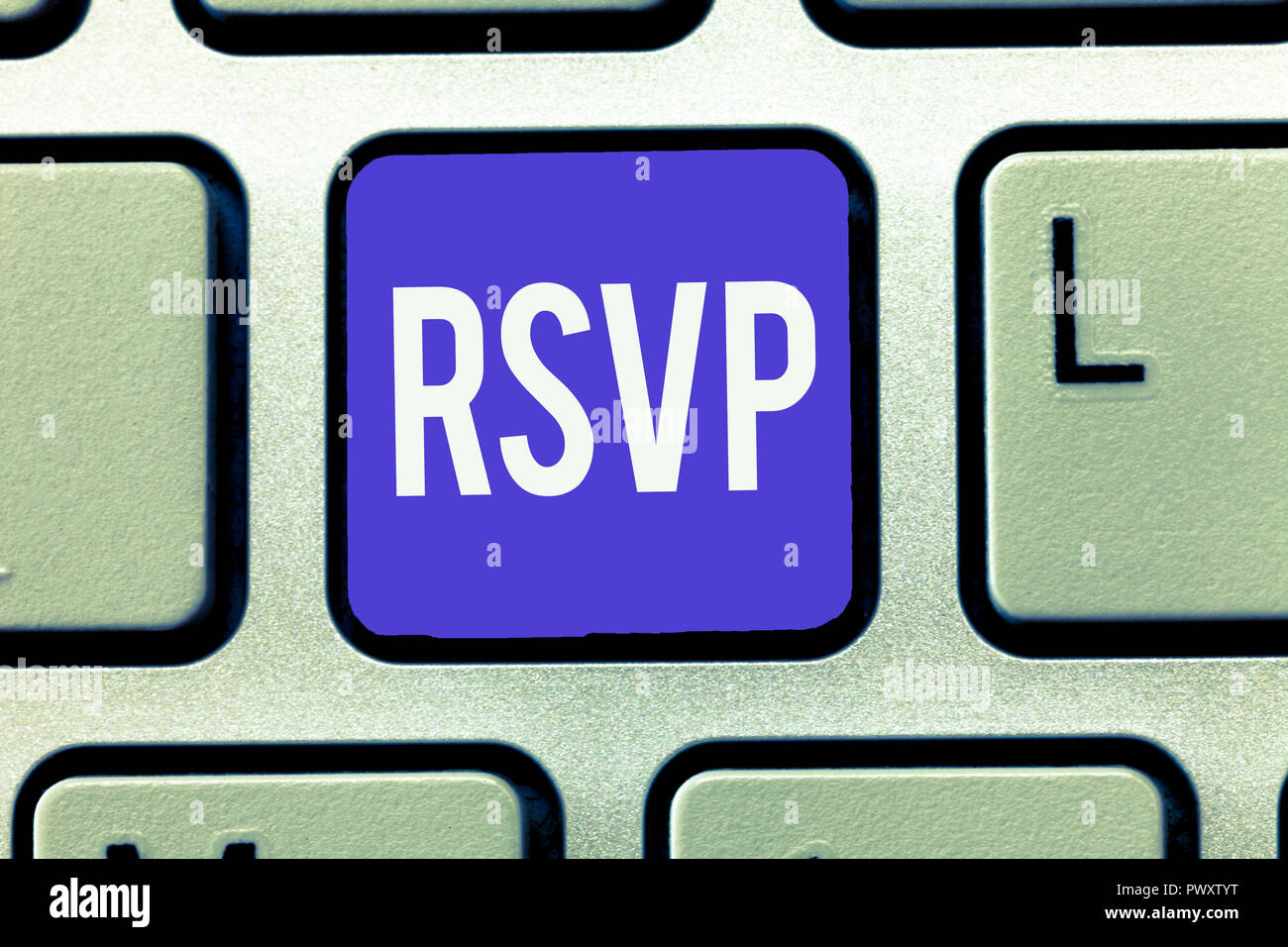 Text sign showing Rsvp. Conceptual photo Please reply to an invitation ...