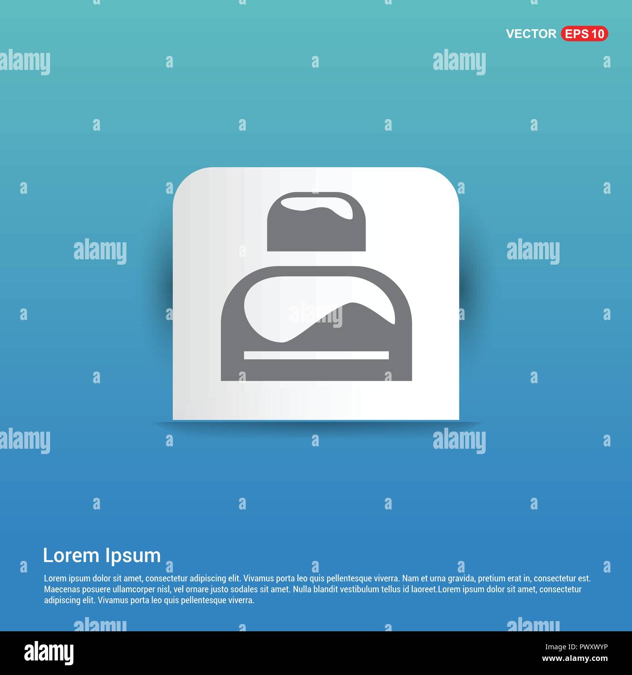 Bed Icon - Blue Sticker button Stock Vector Image & Art - Alamy