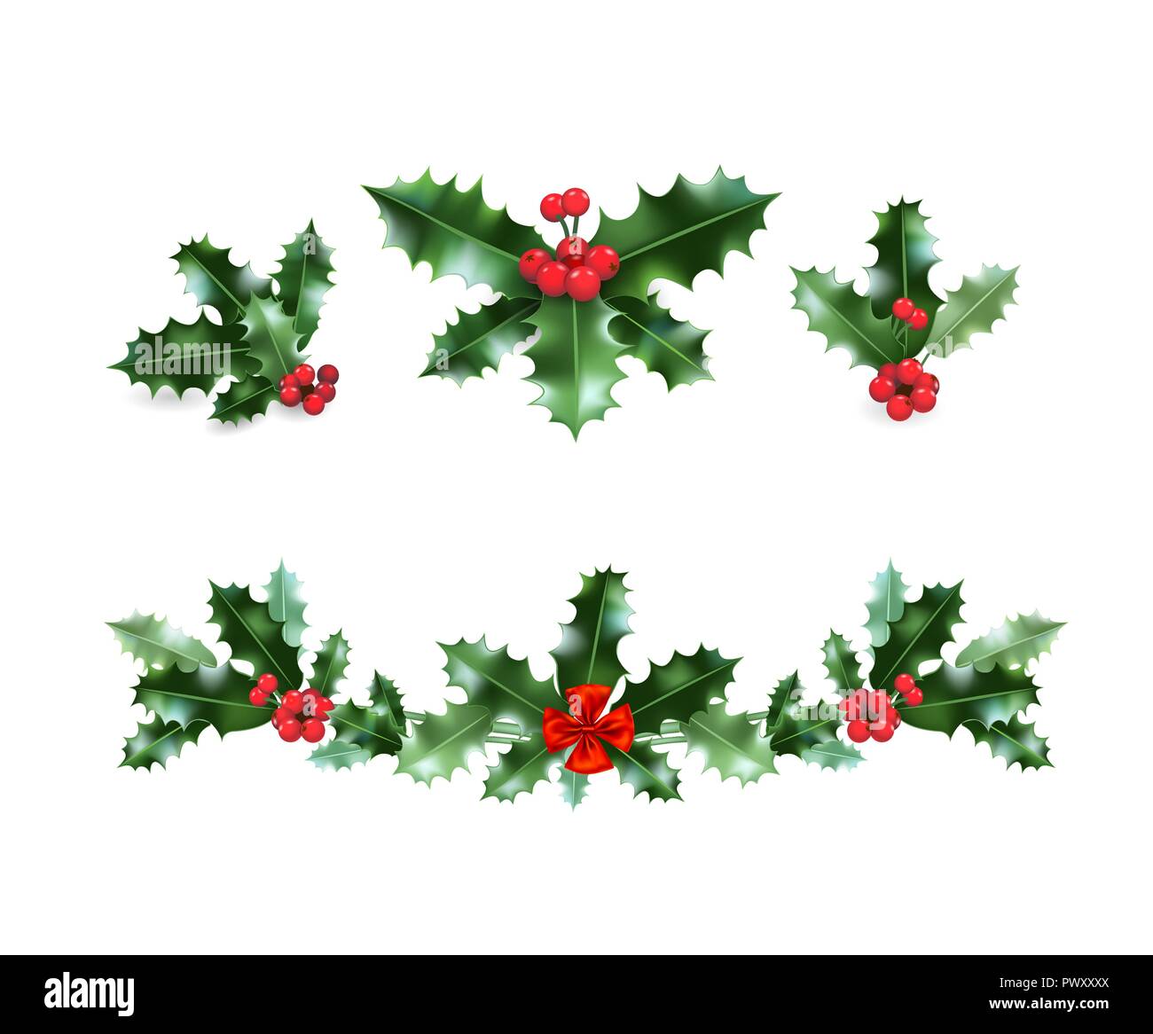 Holly leaves decor Stock Vector Image & Art - Alamy