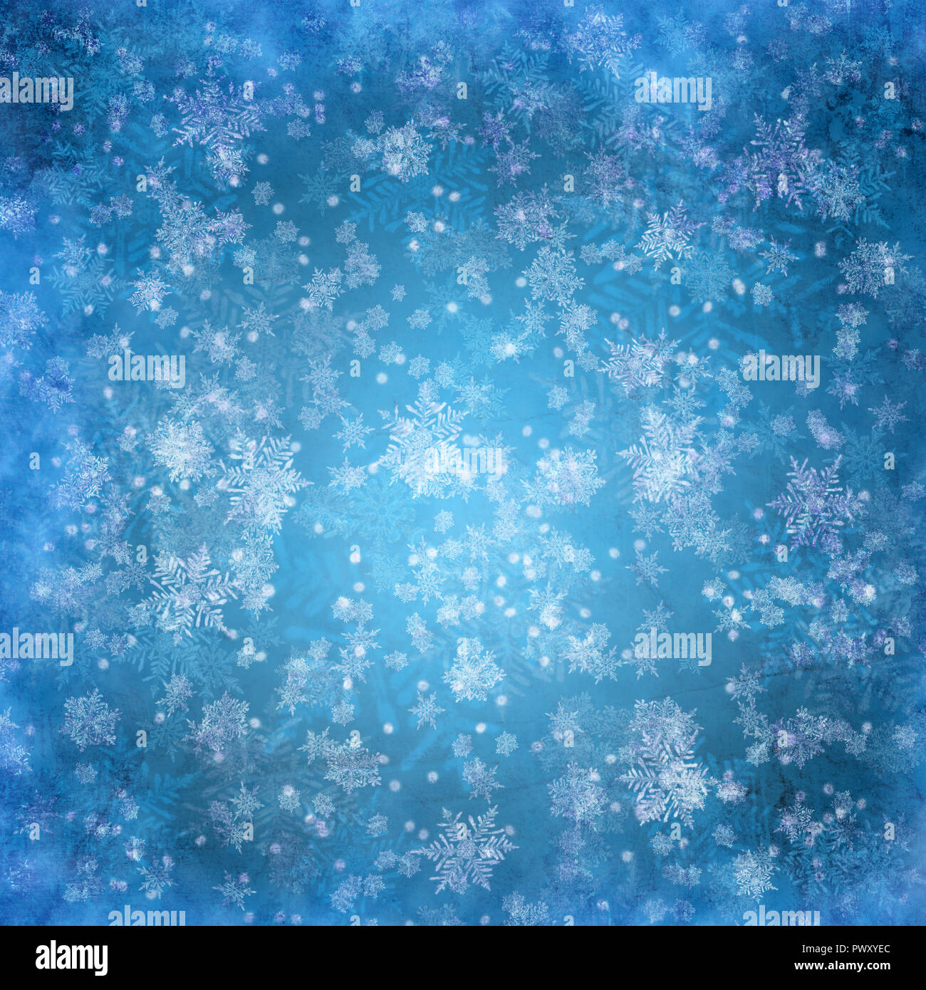Blue christmas background with snowflakes Stock Photo - Alamy