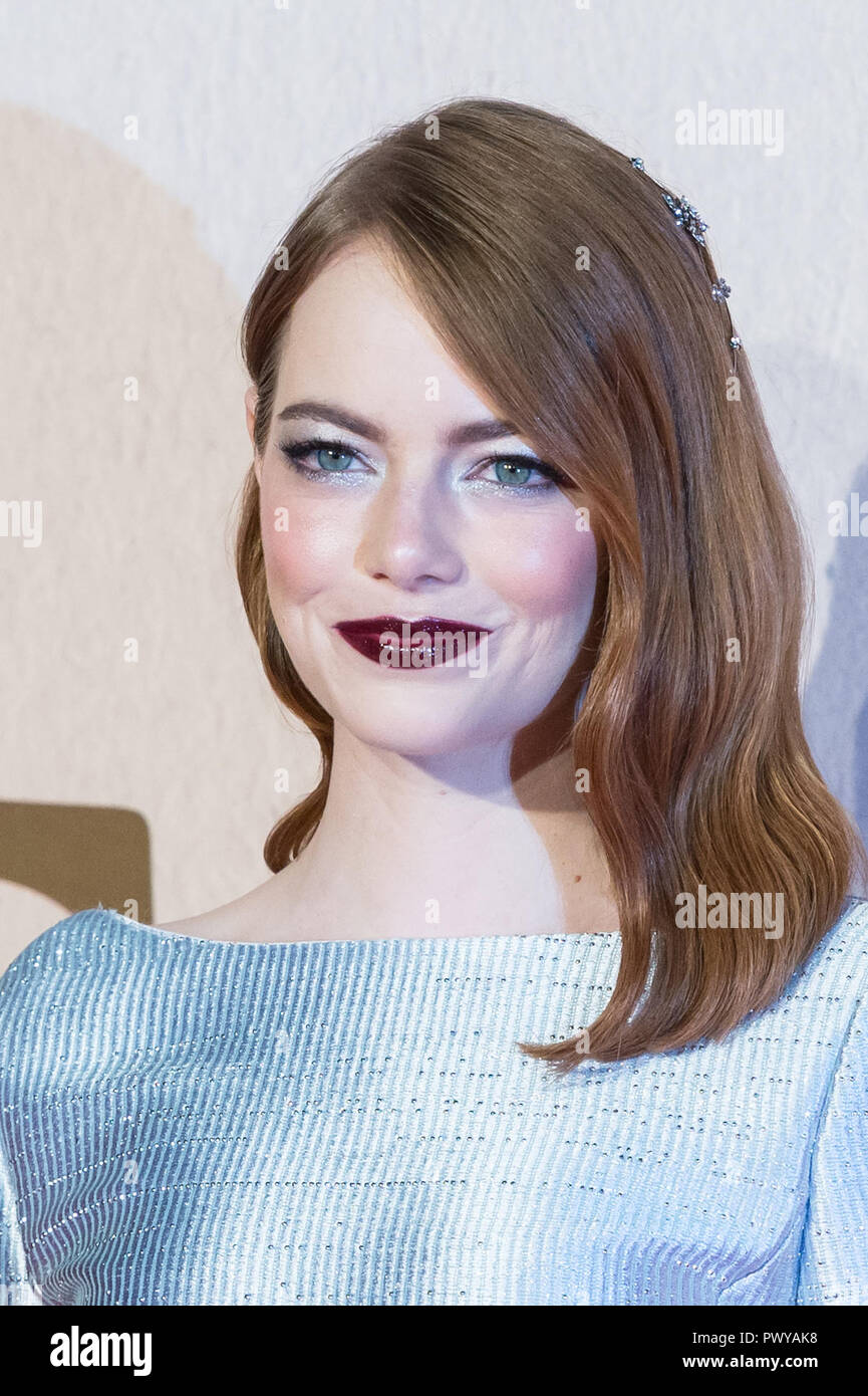 London, UK. 18th October 2018. Emma Stone attends the UK film premiere ...