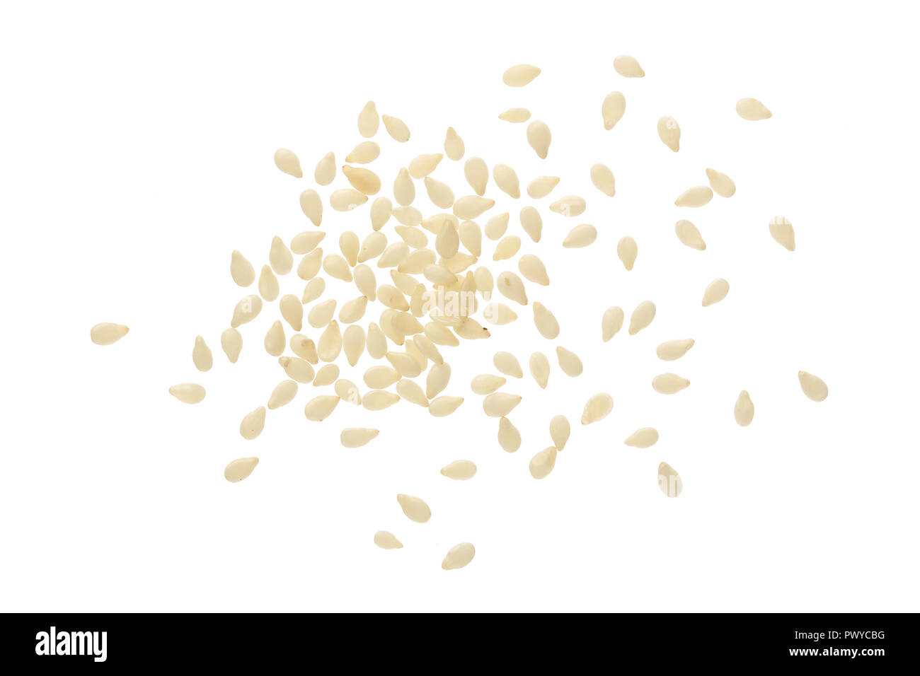 Sesame seeds isolated on white background top view. Flat lay Stock ...
