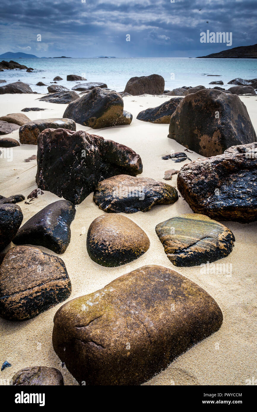 Boulders on a Scottish beach Stock Photo - Alamy