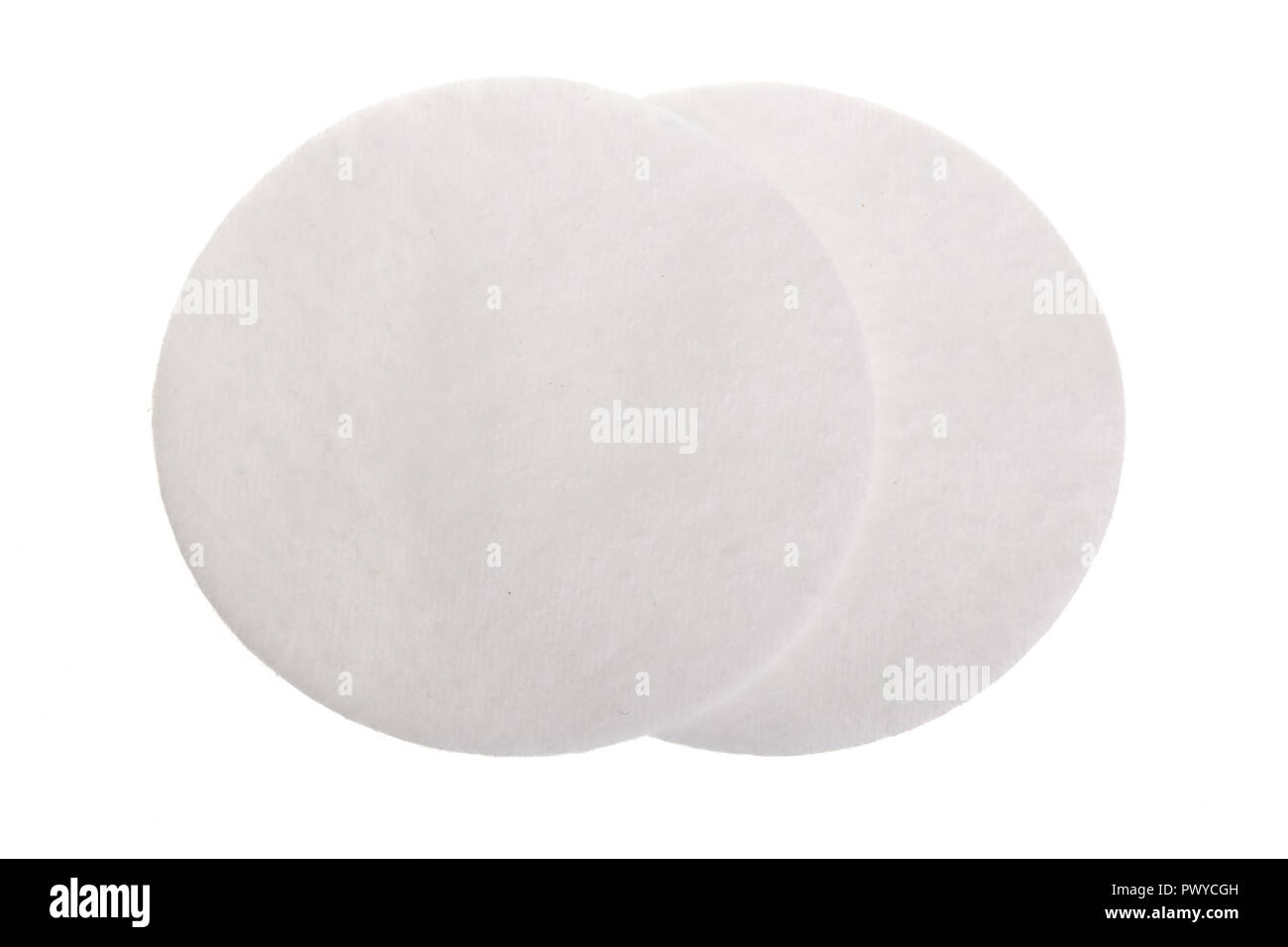Cotton pads isolated on white background. Top view. Flat lay Stock ...