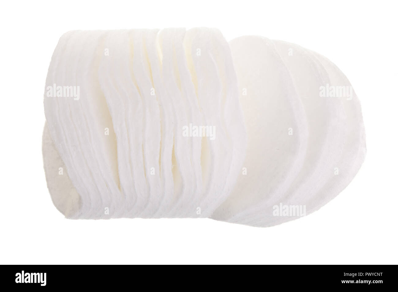 Cotton pads isolated on white background. Top view. Flat lay Stock ...