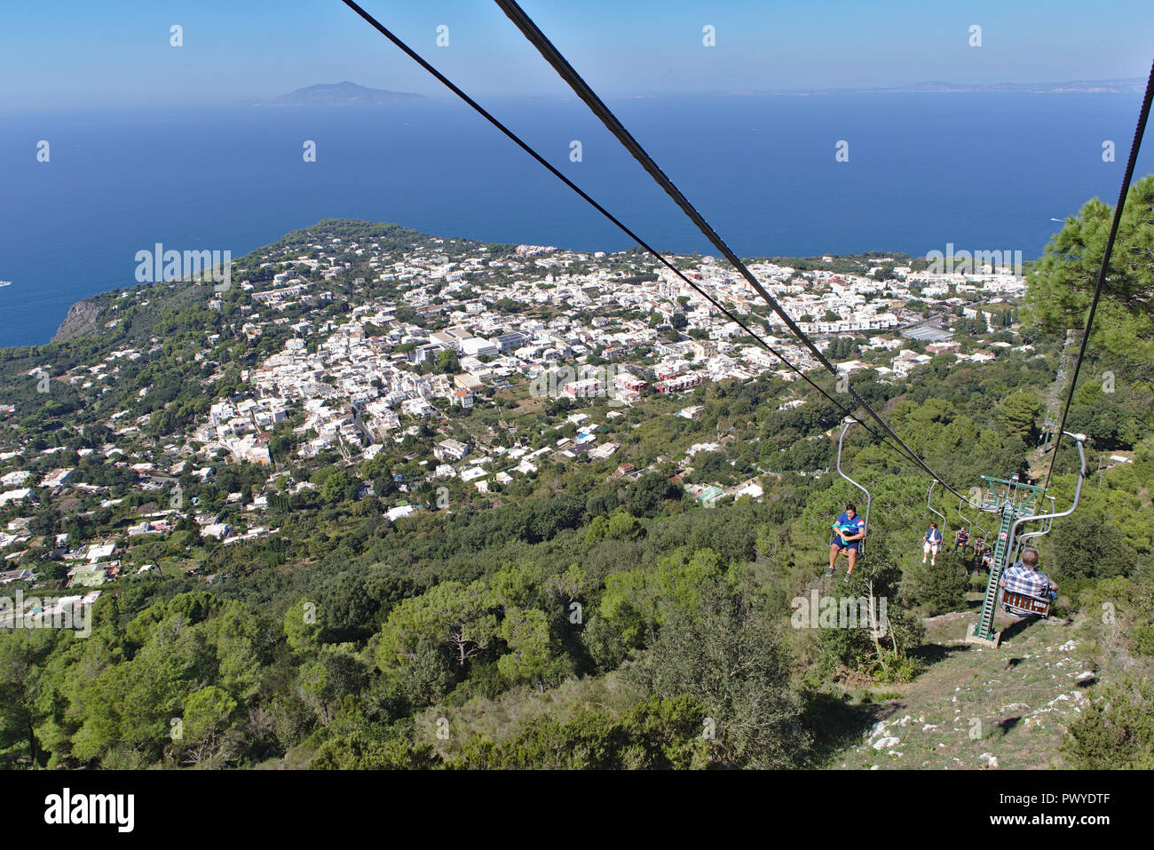 view from chairlift at monte solaro Stock Photo - Alamy