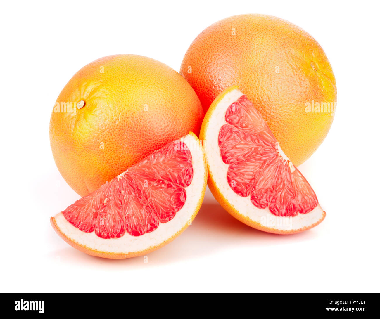 grapefruit and slices isolated on white background Stock Photo - Alamy