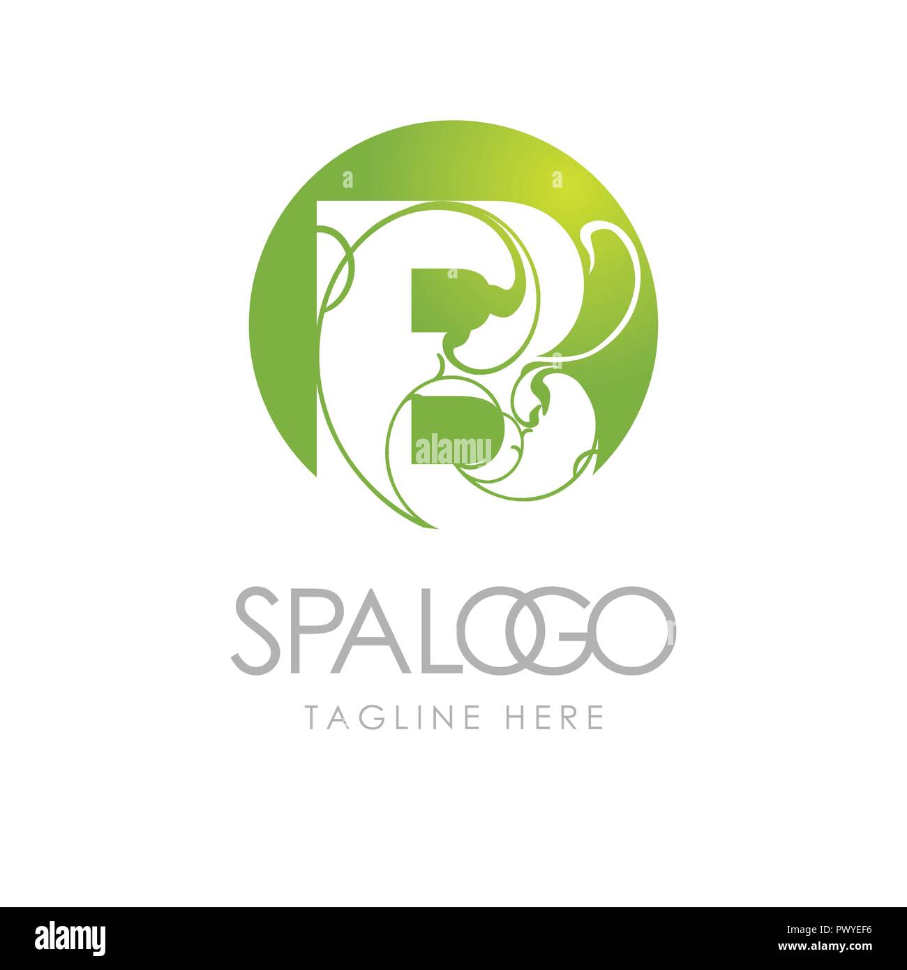 Spa Alphabetical logo design with light background vector Stock Vector ...