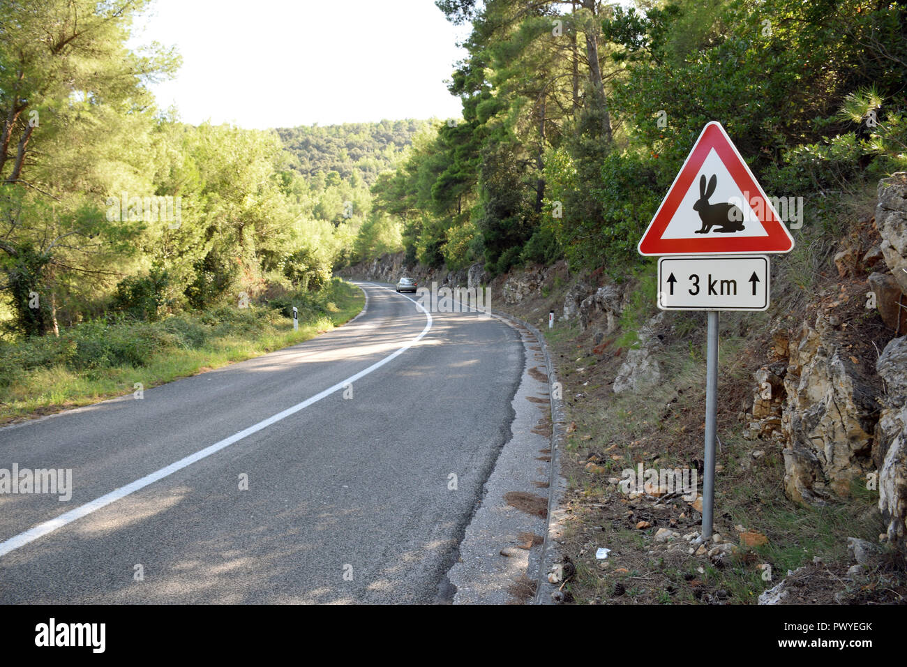 Rabbit warning road sign hi-res stock photography and images - Alamy