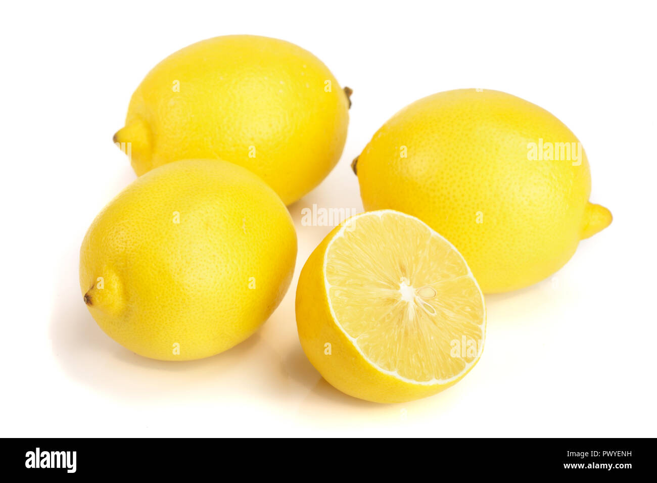 lemon and slice isolated on white background Stock Photo - Alamy