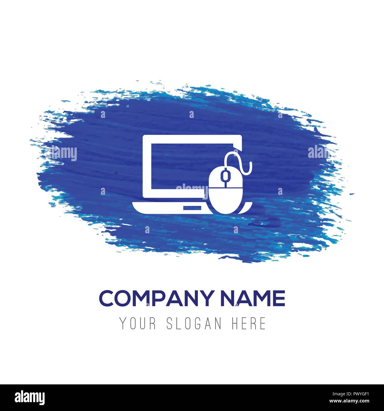 Computer Icon - Blue watercolor background Stock Vector Image & Art - Alamy