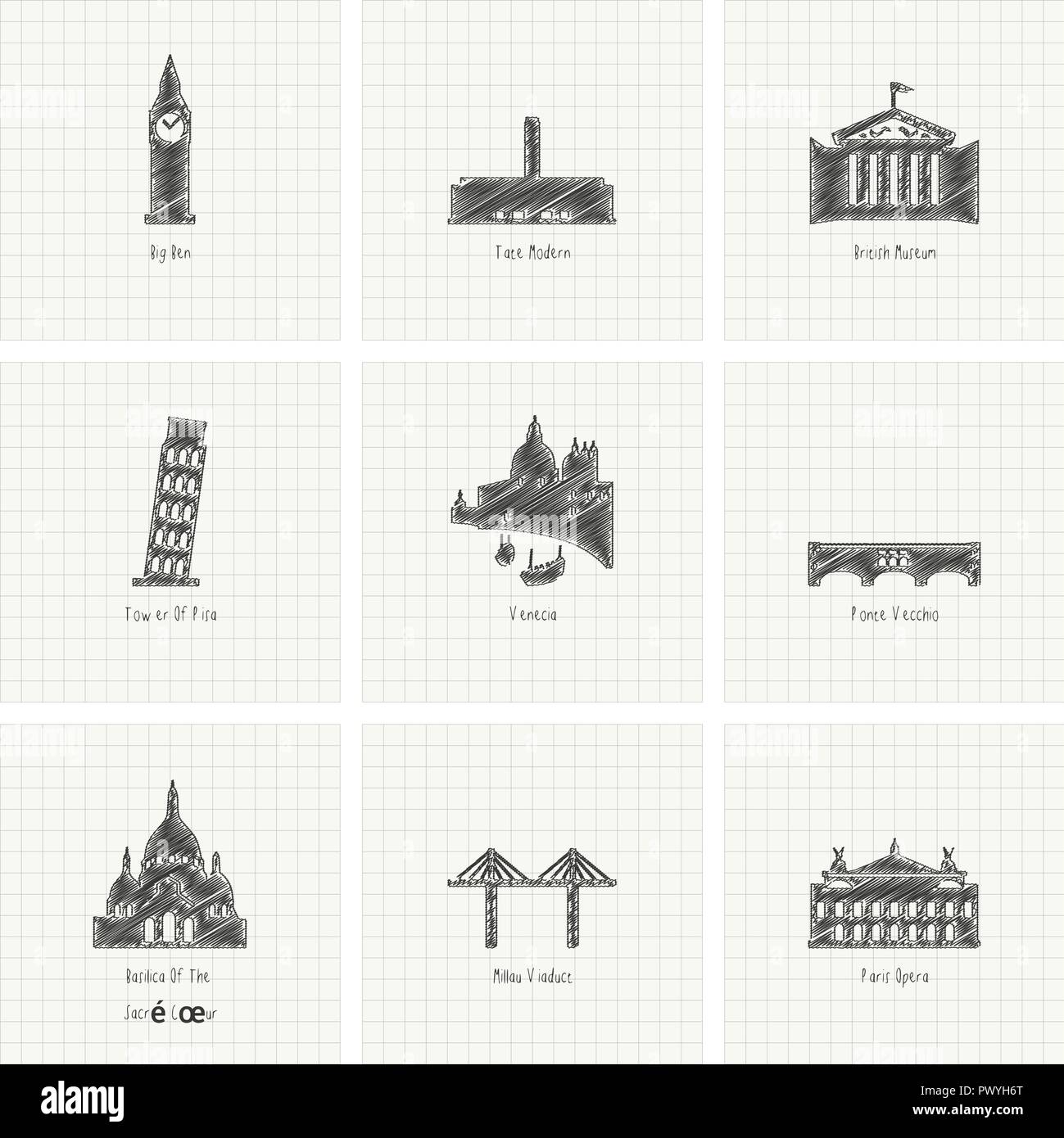 World famous landmarks design vector Stock Vector Image & Art - Alamy