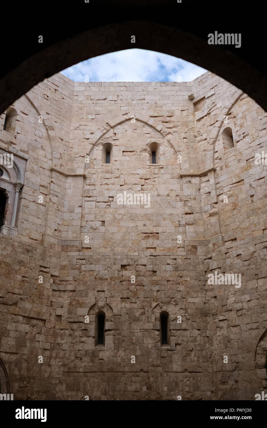 Interior view of the Castel del Monte, UNESCO World Heritage Site ...