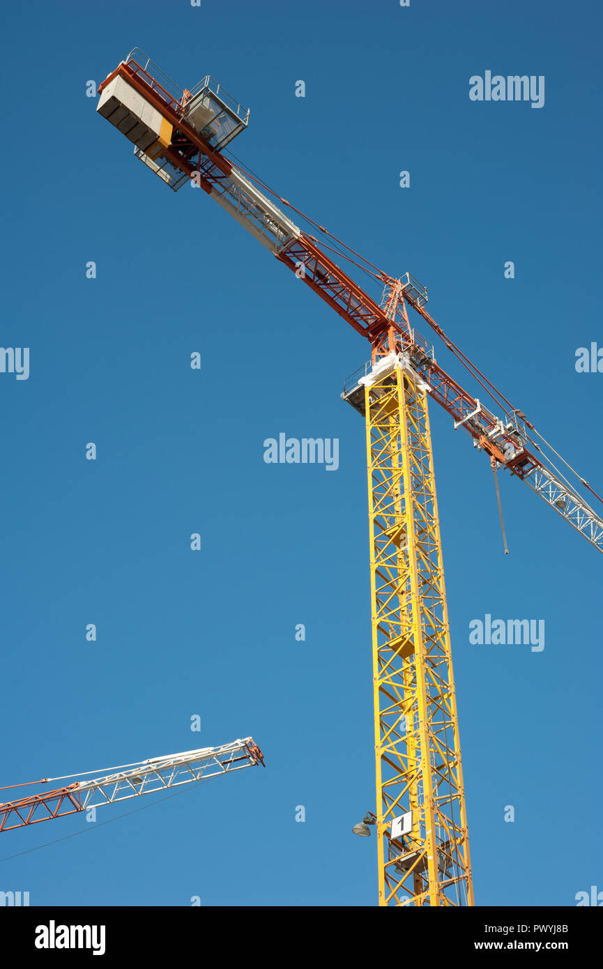 crane, cranes against blue clear sky Stock Photo - Alamy