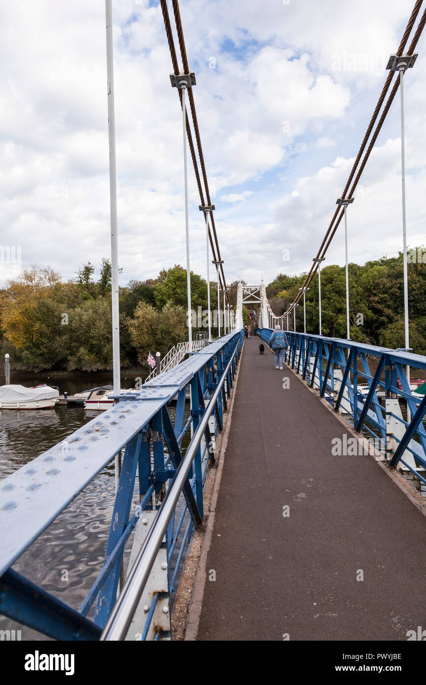 The Western Suspension Bridge at Teddington Lock,England,UK Stock Photo ...