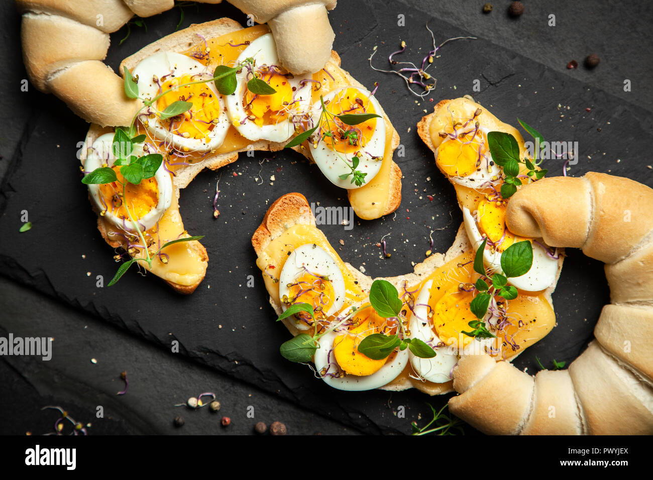 Butter croissant sandwiches Stock Photo - Alamy