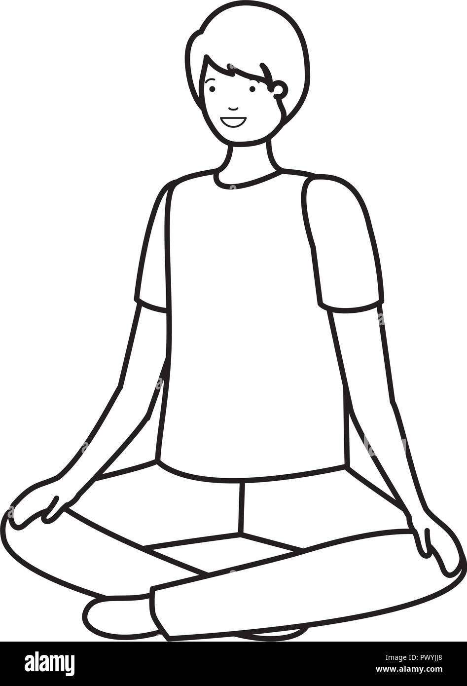 Man sitting seated Stock Vector Images - Alamy