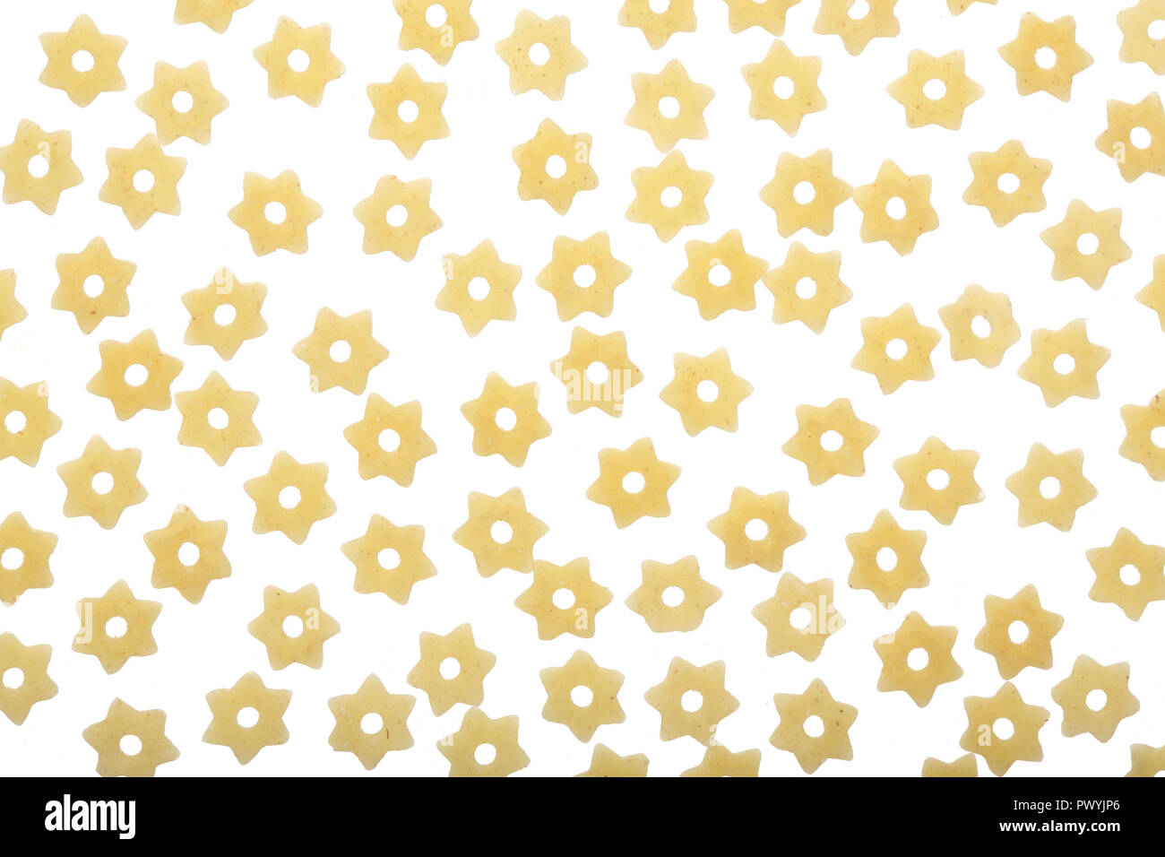 pasta star shape isolated on white background. Top view. Flat lay Stock ...