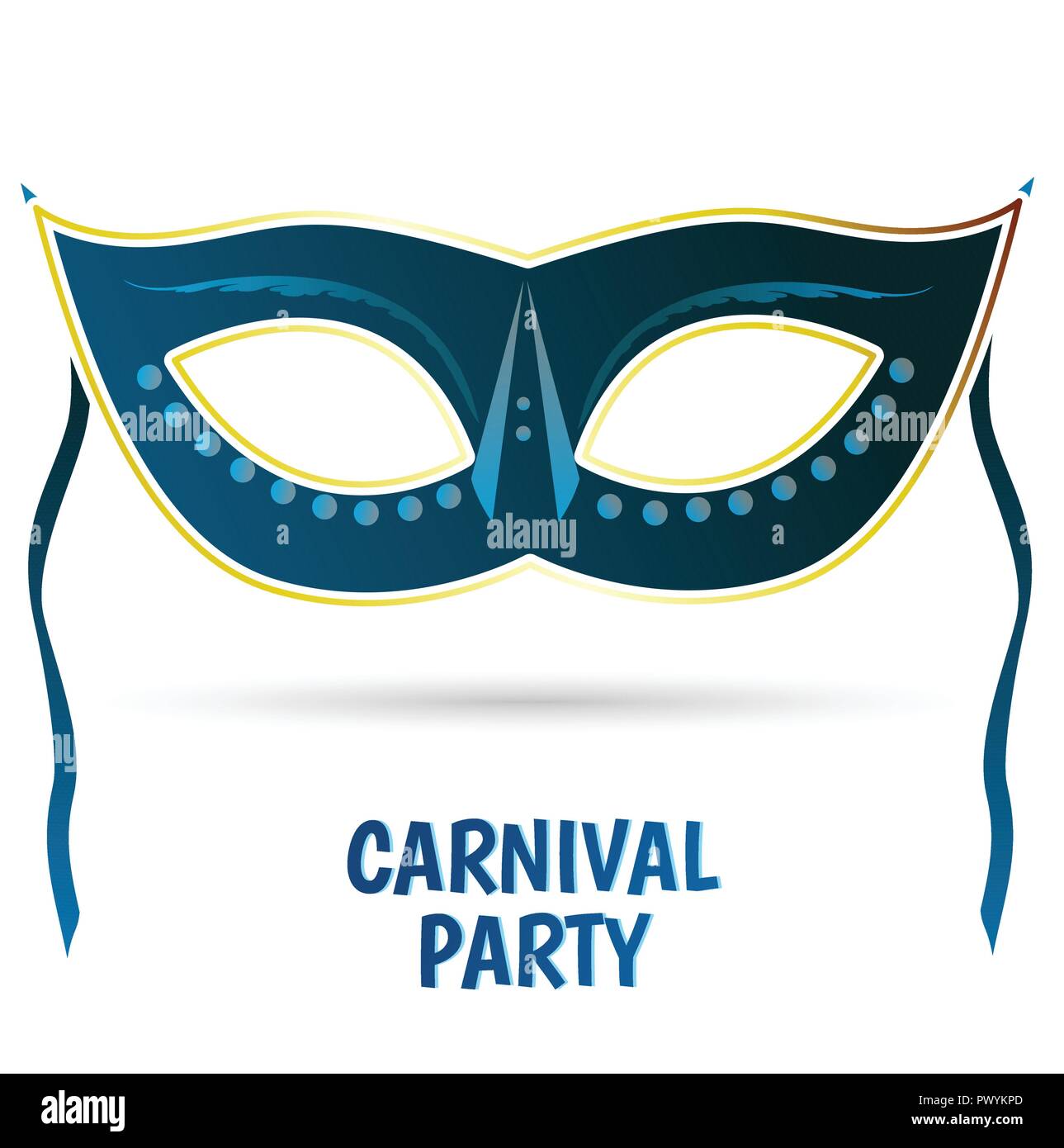 Carnival party design with typography and creative background Stock ...