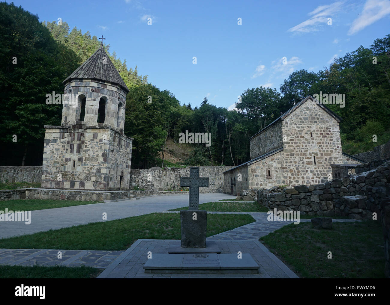 Borjomi Mtsvane Green Monastery Cross Bell Tower and Church Stock Photo ...