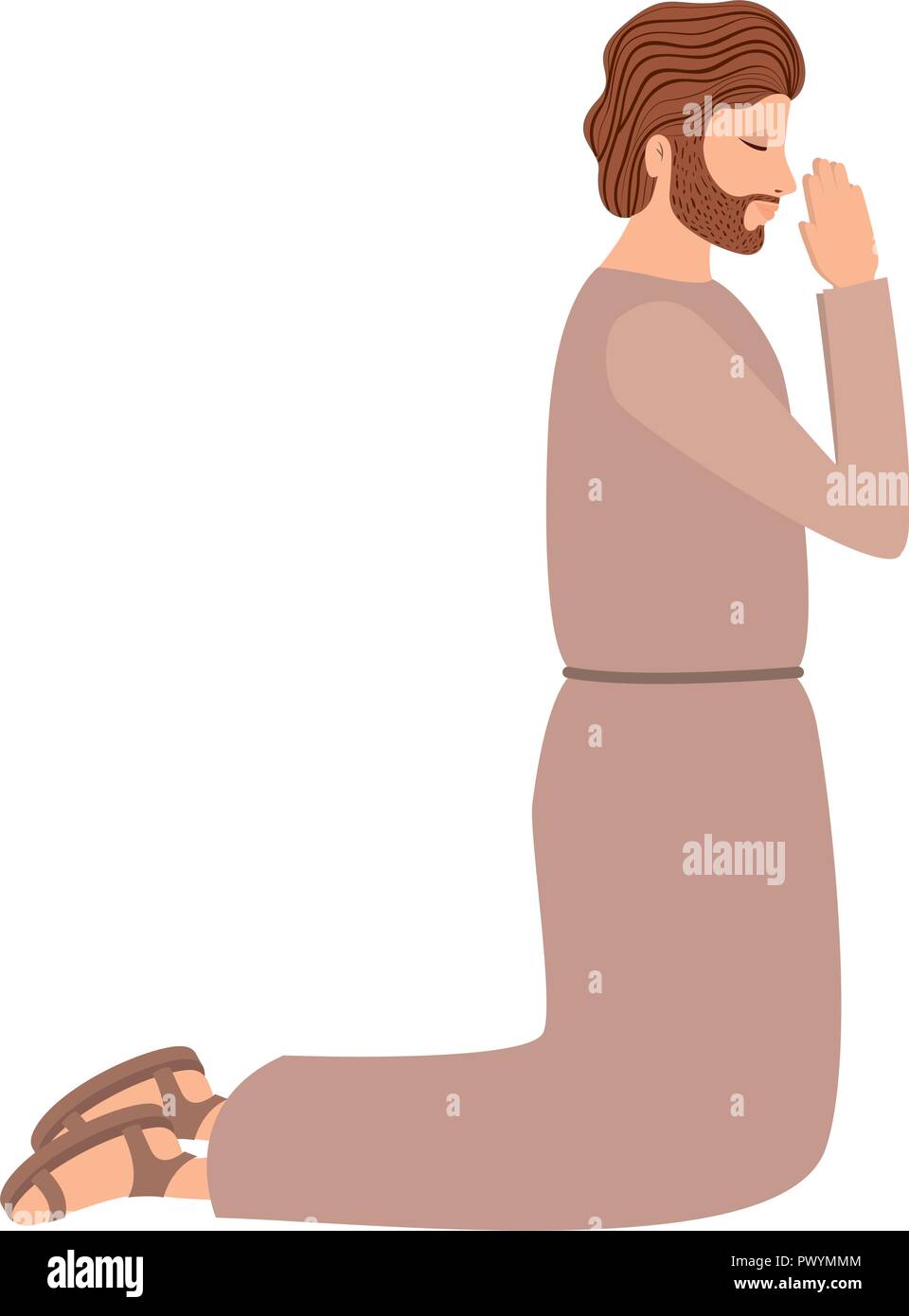 saint joseph praying character Stock Vector Image & Art - Alamy