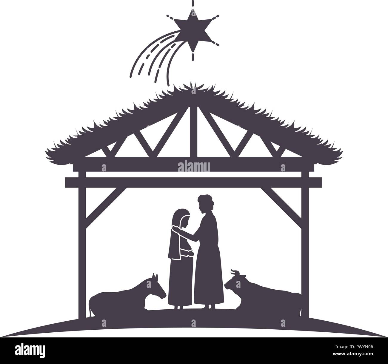 Mary Joseph Donkey Silhouette High Resolution Stock Photography and ...