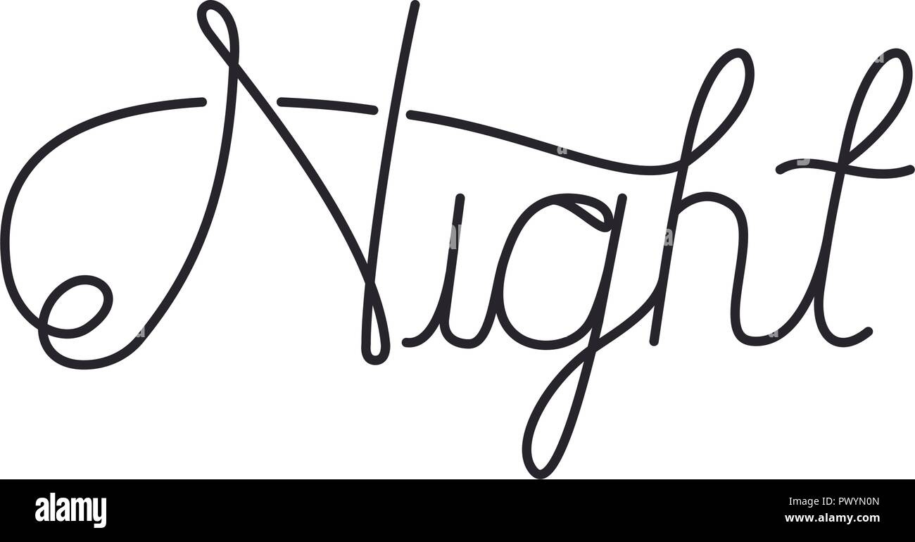 night word calligraphy message Stock Vector Image & Art - Alamy