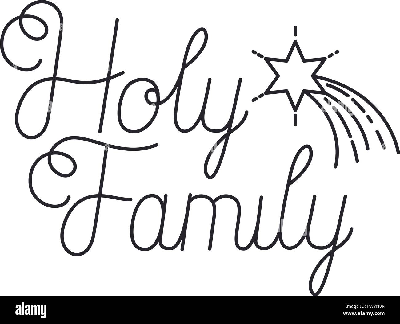 holy family calligraphy message Stock Vector Image & Art - Alamy