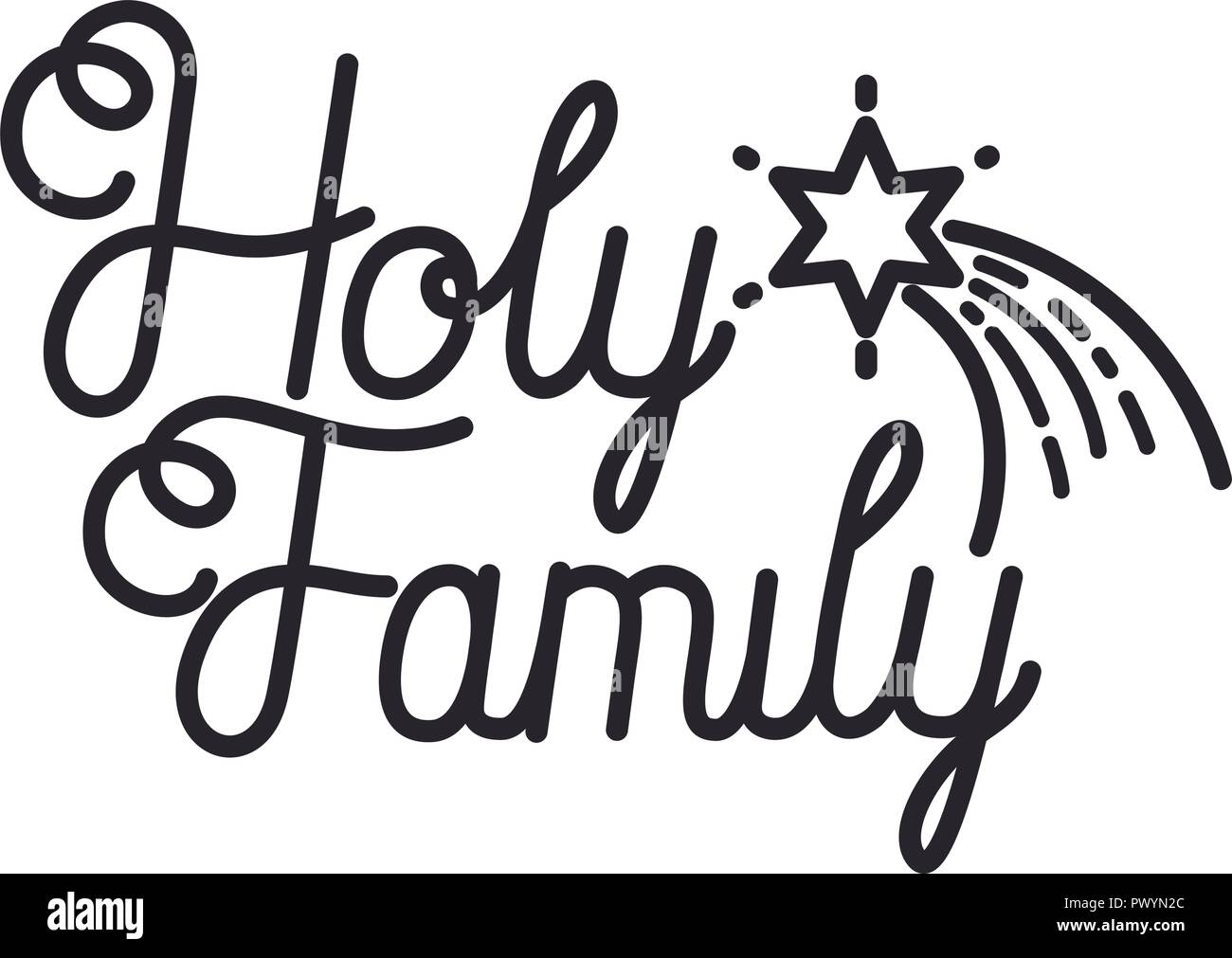 holy family calligraphy message Stock Vector Image & Art - Alamy