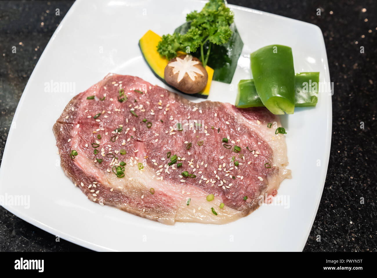 Raw premium wagyu beef meat for japanese yakiniku Stock Photo - Alamy