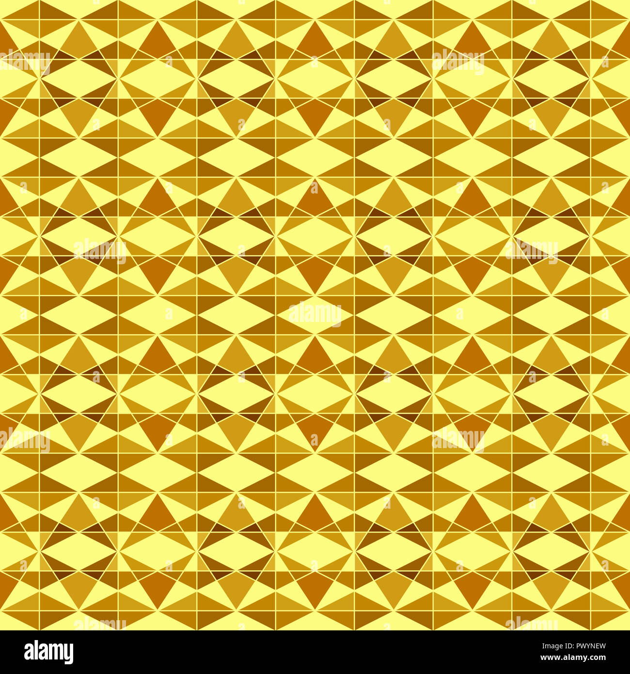 Seamless geometric pattern of yellow (gold) triangle shapes, many sizes ...