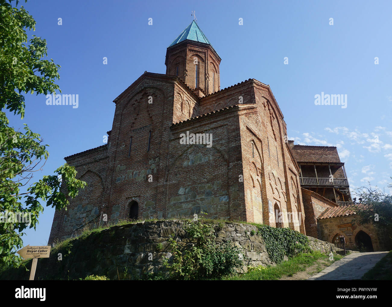 Gremi Monastery Castle Church Gate Entrance View with Sign and Wall ...