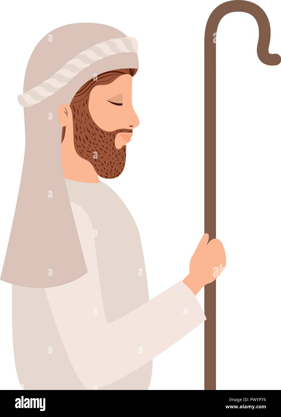 saint joseph with cane character Stock Vector Image & Art - Alamy
