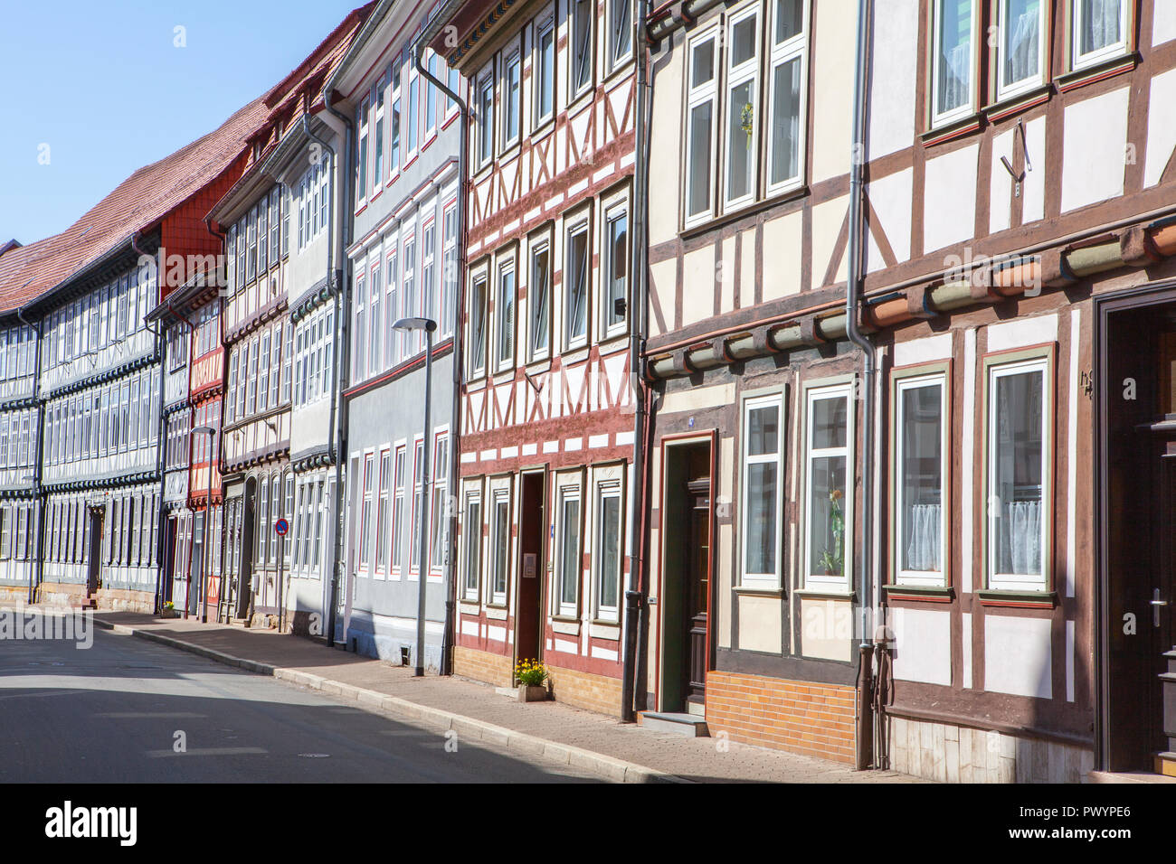Half-timbered houses, Duderstadt, Lower Saxony, Germany, Europe Stock ...