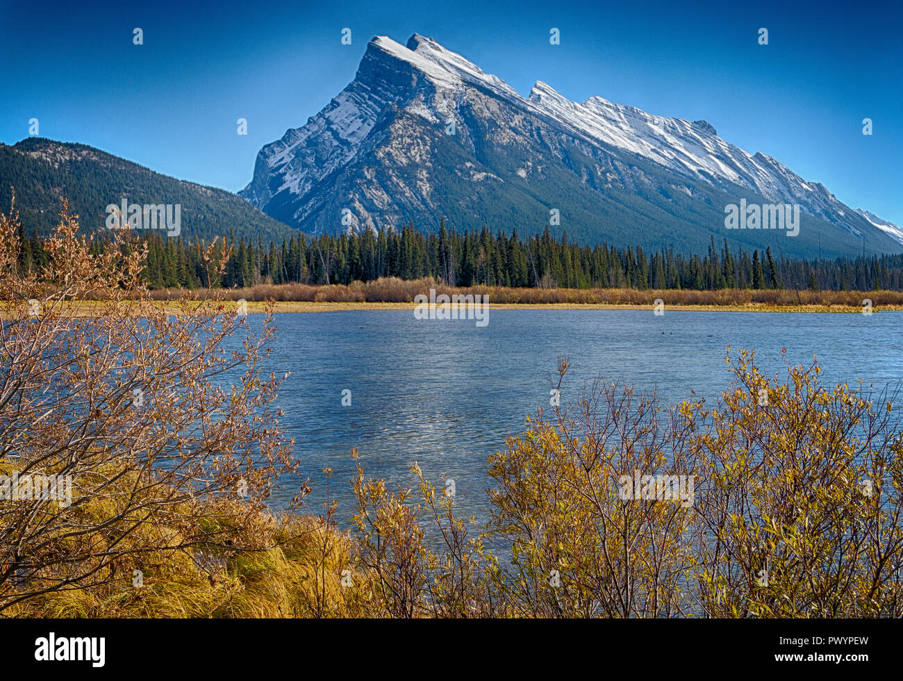 HDR Mount Rundle Banff National Park Alberta Canada Stock Photo - Alamy