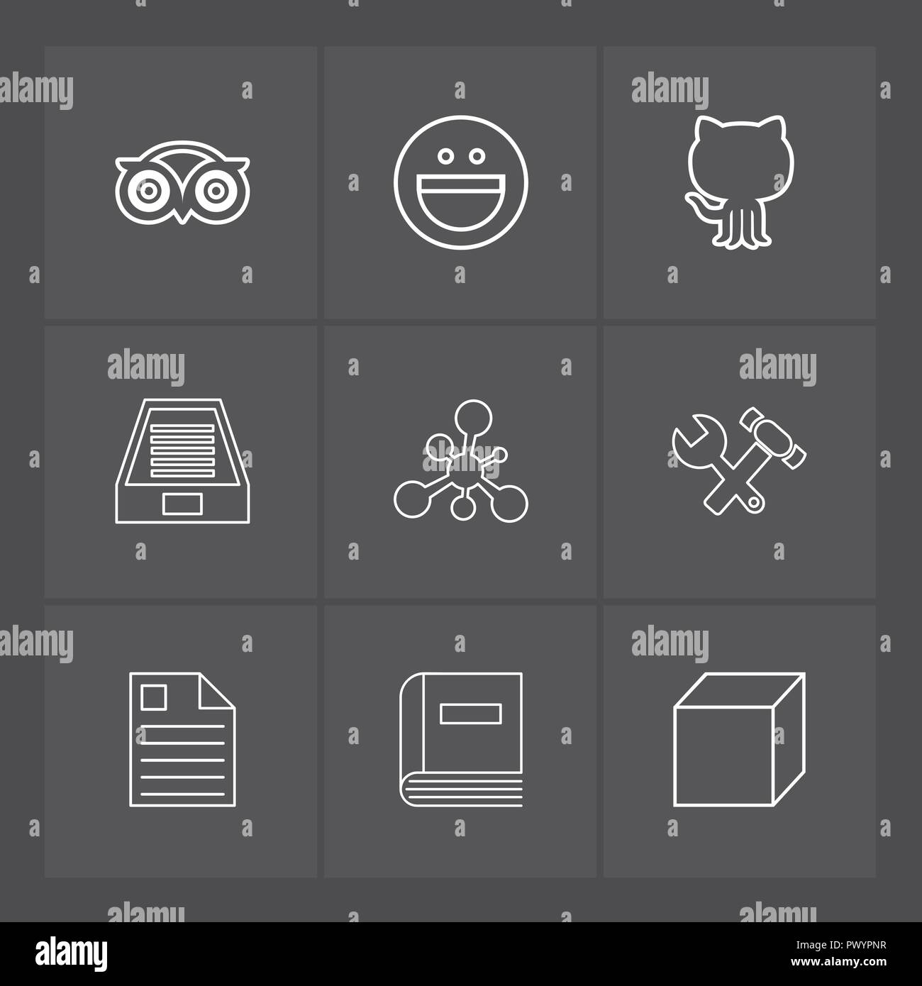 Github icon vector hi-res stock photography and images - Alamy
