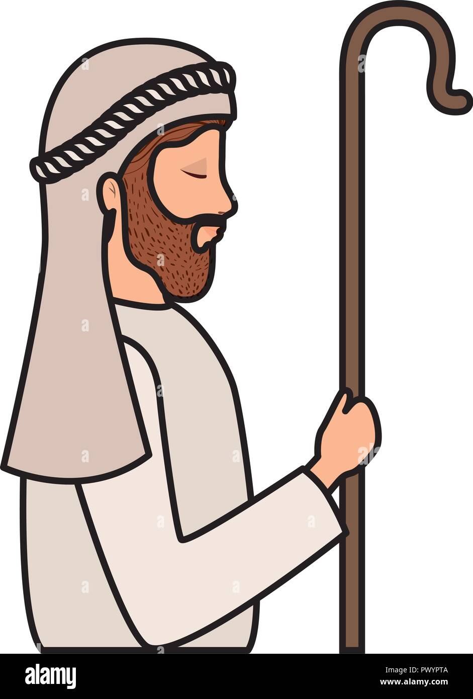 saint joseph with cane character Stock Vector Image & Art - Alamy