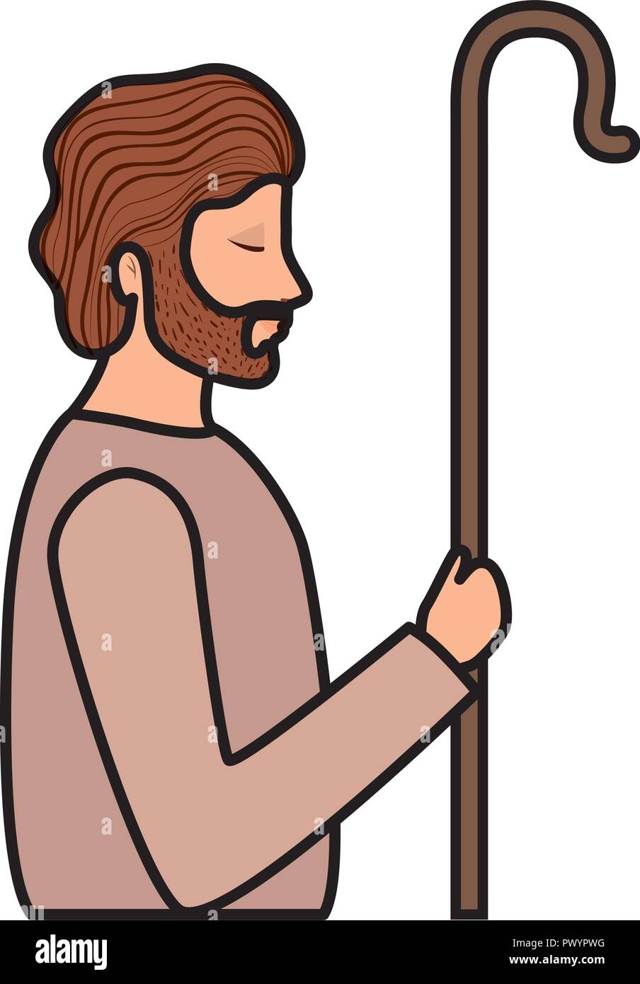 saint joseph with cane character Stock Vector Image & Art - Alamy